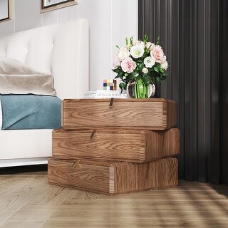 Walnut Magic Cube Storage Nightstand Accent End Table Coffee Side Table ...