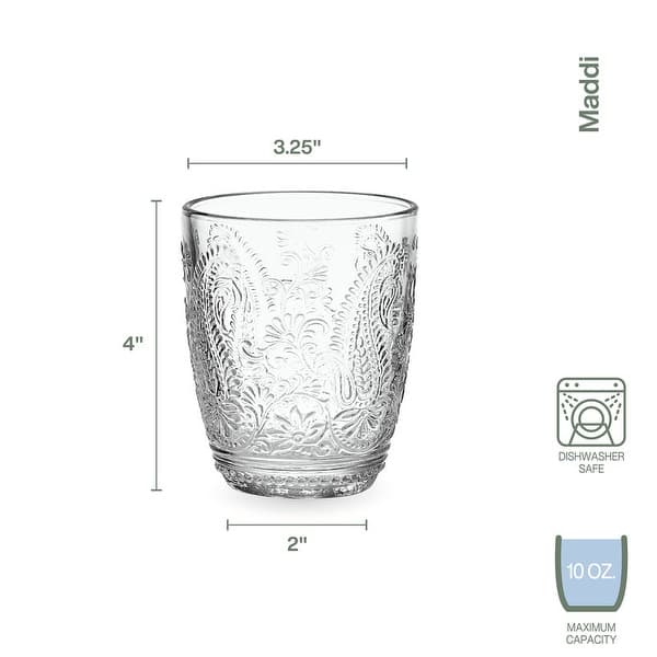Fitz and Floyd Set of 4 Double Old Fashioned Glasses, 10 Oz, Clear ...
