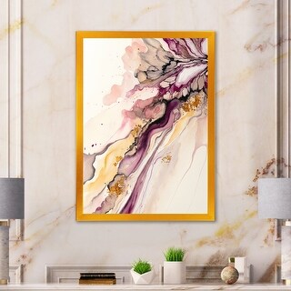 Designart "Encounters At Redend Point V" Abstract Liquid Ink Framed Art ...