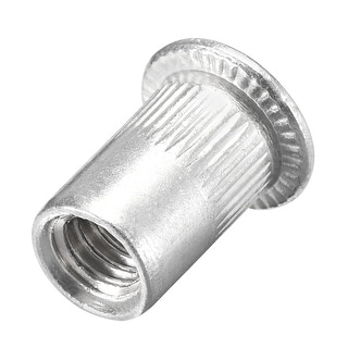 1/4-20 Rivet Nuts Aluminium Alloy Knurled Flat Head Threaded Insert Nut ...
