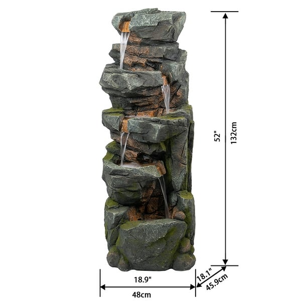 Polyresin Fountain Natural Rock Stone Water Feature - Bed Bath & Beyond ...