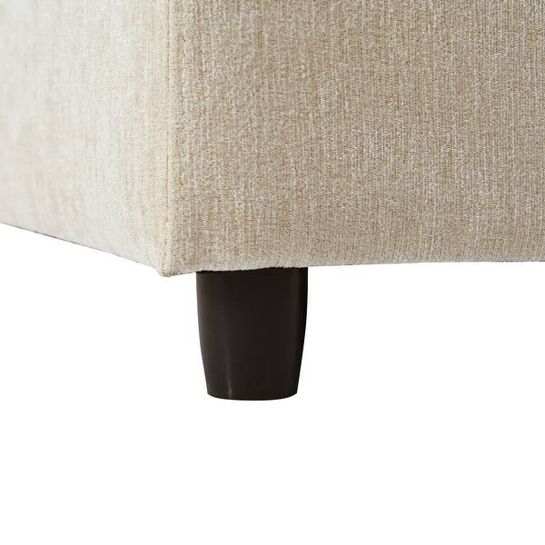 Beige L Shape Sectional Sofa Sets Modular Corner with Movable Ottoman ...