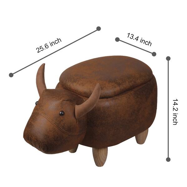 Cow Animal Storage Ottoman,Cute upholstered Footrest/Foot Stool,Kids ...