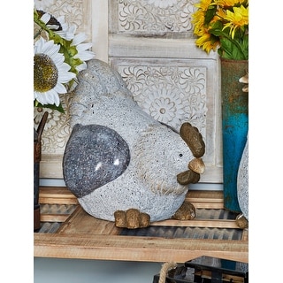 White Polystone Indoor Outdoor Chicken Decorative Garden Sculpture ...
