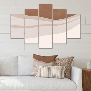 Designart "Terracotta and Ivory Shapes with Scuff Effect" Modern Canvas ...