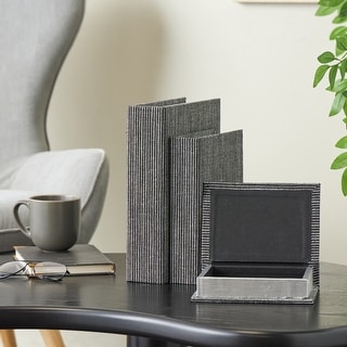 Multi Colored Fabric Storage Book Decorative Box (Set of 3) - Bed Bath ...