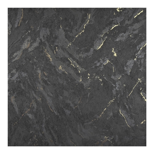 Brewster Titania Black Marble Texture Wallpaper - 27.5 x 396 x 0.025 ...
