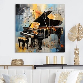 Designart "Music Expressive Verse Bold I" Music Wall Art Living Room ...