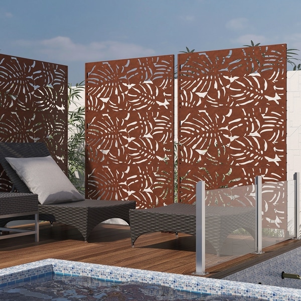 Outdoor Privacy Screen with Stand for Patio Garden Metal Fence Screen On Sale Bed Bath Beyond 35891243