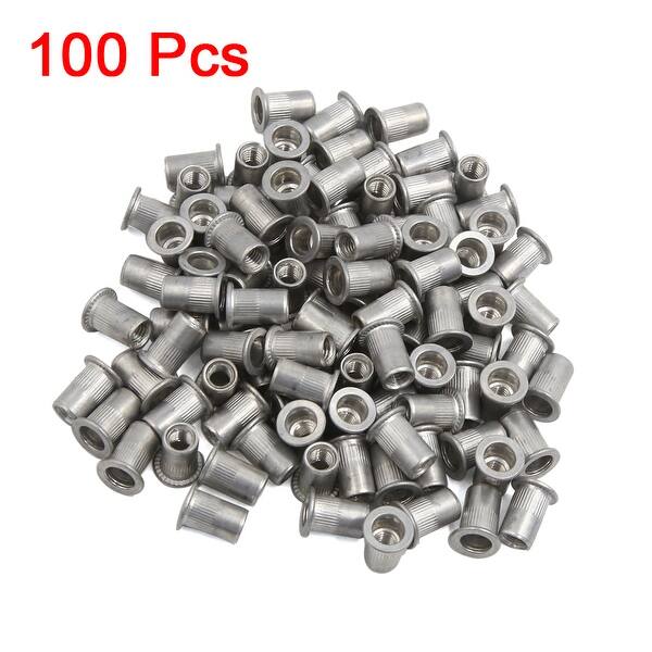 100 Pcs M5 Aluminum Alloy Thread Flat Head Rivet Nut Nutserts for Car ...