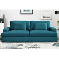 94.49''W Velvet Square arms Oversized Sofa / twin-sized Sofa Bed - On ...