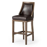 Maven Lane Vienna Bar Stool in Walnut Finish with Marksman Saddle Vegan ...