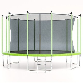 14FT Trampoline, Recreational Trampolines with Enclosure Net and Ladder ...
