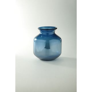 8" Blue Dot Pattern Embossed Glass Vase - Bed Bath & Beyond - 28683218