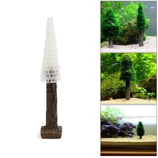 Moss Christmas Tree Plant Aquarium Fish Tank Aquascape Ornament - Brown ...