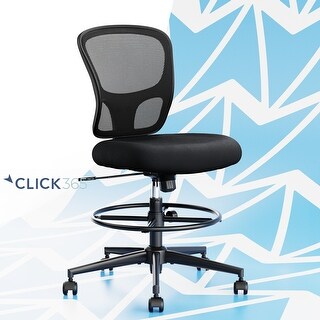 Click365 Perch Mesh Ergonomic Drafting Chair with Extra Padded Seat ...