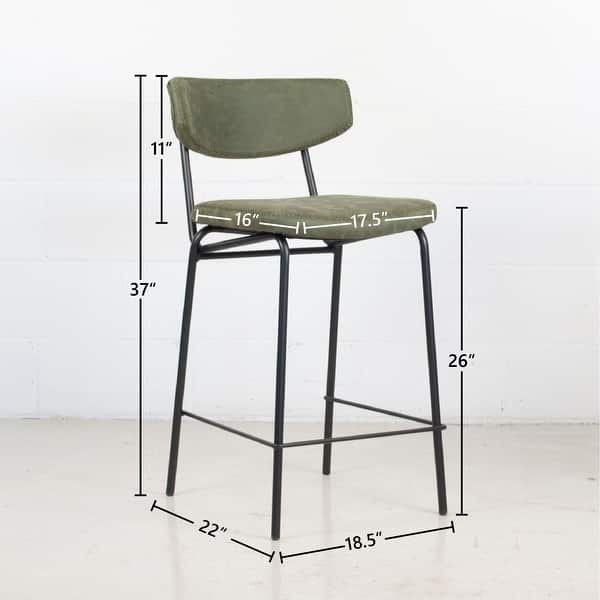 Ingrid Modern Faux Leather & Metal Bar/Counter Stool (29/26 inch) - Bed ...