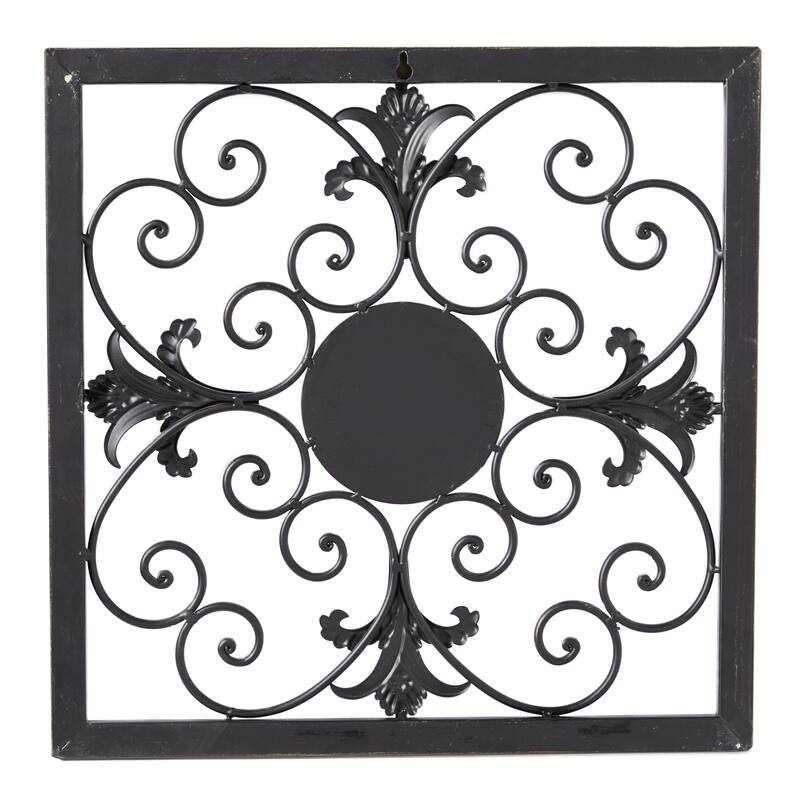 Brown Metal Wire Scroll Fleur De Lis Home Wall Decor with Gold Accents ...