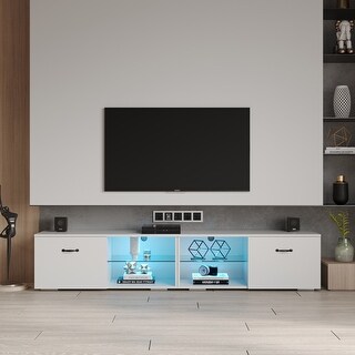 Color-Changing LED TV Stand with Ample Storage, Accommodates up to 80 ...