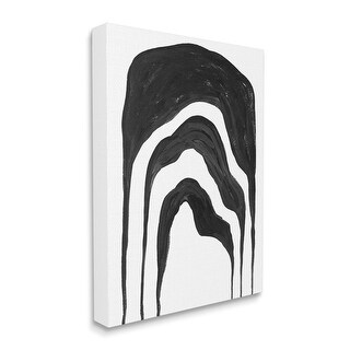 Stupell Abstract Black Arches Organic Smoke Shape Canvas Wall Art - Bed ...