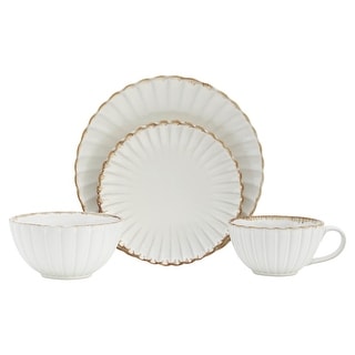Scalloped Ivory - 16pc Dinnerware Set - Bed Bath & Beyond - 39963678