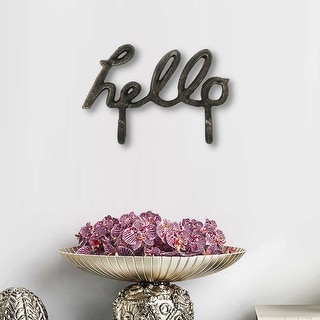 Black Cast Iron Hello Wall Decor - Bed Bath & Beyond - 36267448