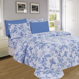 PREMIUS Premium Lilly 4 & 6 Piece Microfiber Printed Wrinkle-Free Sheet ...
