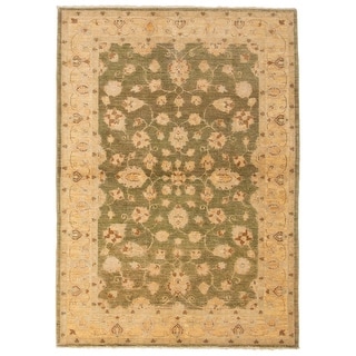 ECARPETGALLERY Hand-knotted Chobi Finest Green Wool Rug - 4'1 x 5'10 ...