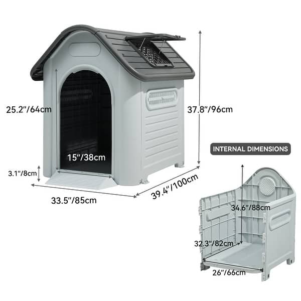 Moasis Slant-roof Dog House with Skylight - Bed Bath & Beyond - 38267128