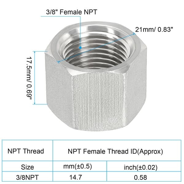 Pipe Fitting Cap, Stainless Steel Forged Pipe Cap for DIY, Plumbing ...