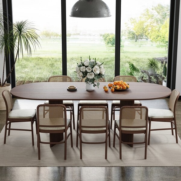 Solid Wood 79 Oval Dining Table for 8 People Nordic style 79 33.5 On Sale Bed Bath Beyond 41464430
