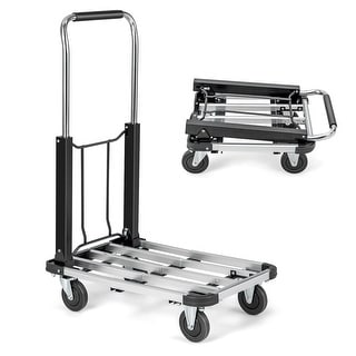 Folding Hand Truck Aluminum Utility Dolly Platform Cart with Extendable ...