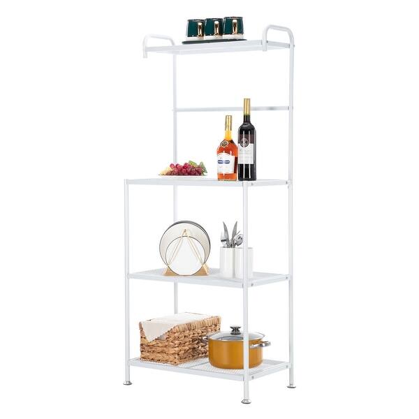 Kitchen Baker's Rack with Oven Mitts and 10 Side Hooks Utility Storage ...