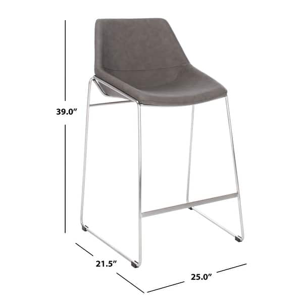 SAFAVIEH Alexis Mid-century Modern Faux Leather Counter Stool - 25" W x ...