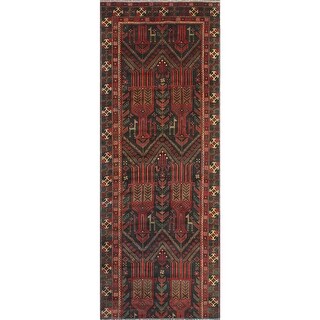 Vintage Distressed Shuhrat Charcoal/Red Runner - 3'3" x 8'4" - Bed Bath ...