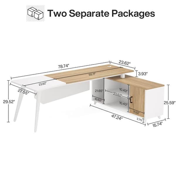 78.74-inch Large L-Shaped Computer Desk - Bed Bath & Beyond - 35283682