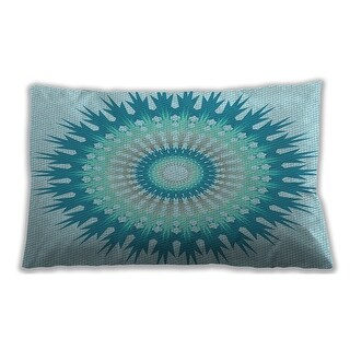 Ahgly Company Patterned Indoor-Outdoor Tron Blue Lumbar Throw Pillow ...