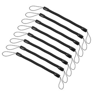 8pcs 5" Plastic Retractable Spring Coil Strap Key Holder Stylus Lanyard ...
