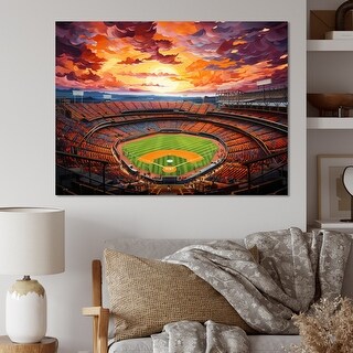 Designart "Abstract Baseball Stadium IV" Architecture Canvas Prints ...