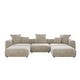141''Modular Sectional Sofa, Corduroy 5 Seater Upholstered Sofa Couch ...