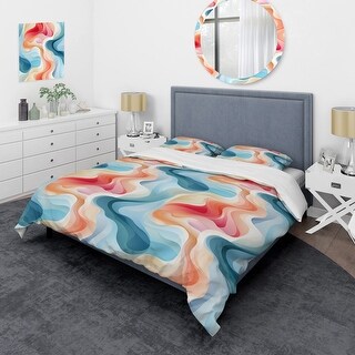 Designart "Ethereal Expression III" Modern Bed Cover Set With 2 Shams ...