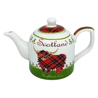 Multi-Color Bone China Scottish-Inspired Teapot with Scottish Highland ...