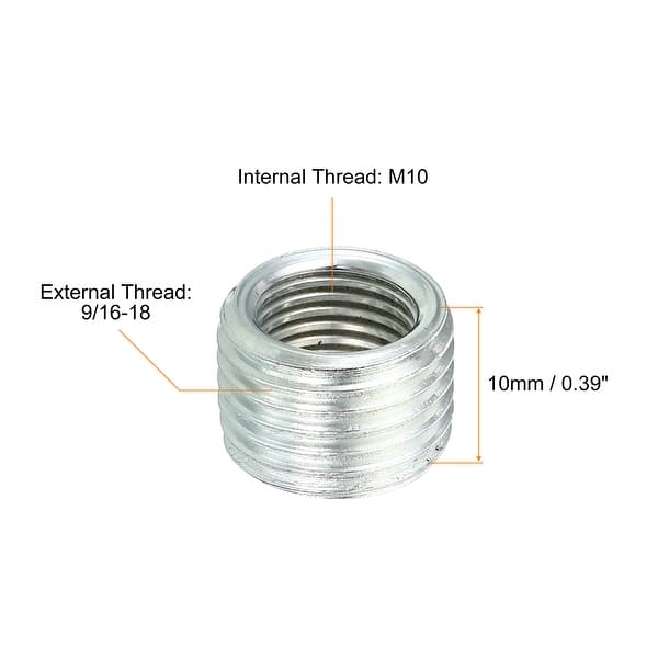 9/16-18 to M10 Thread Adapter Sleeve Reducing Nut Screw Pipe Connector ...