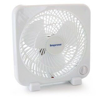 Impress 9 Inch Box Fan- White - 11" x 10.5" x 4.5" - Bed Bath & Beyond ...