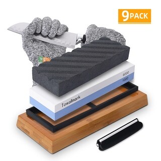 Grinding Stone Set with Sharpening Stone, 2 Side Whetstone 1000/6000 ...