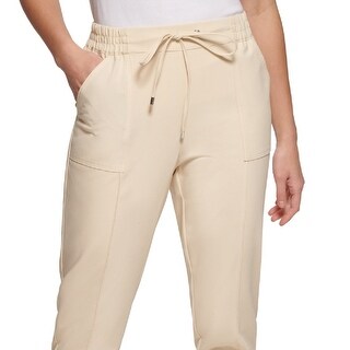 Calvin Klein Women's Drawstring Ankle Pants Brown Size Large - Bed Bath ...