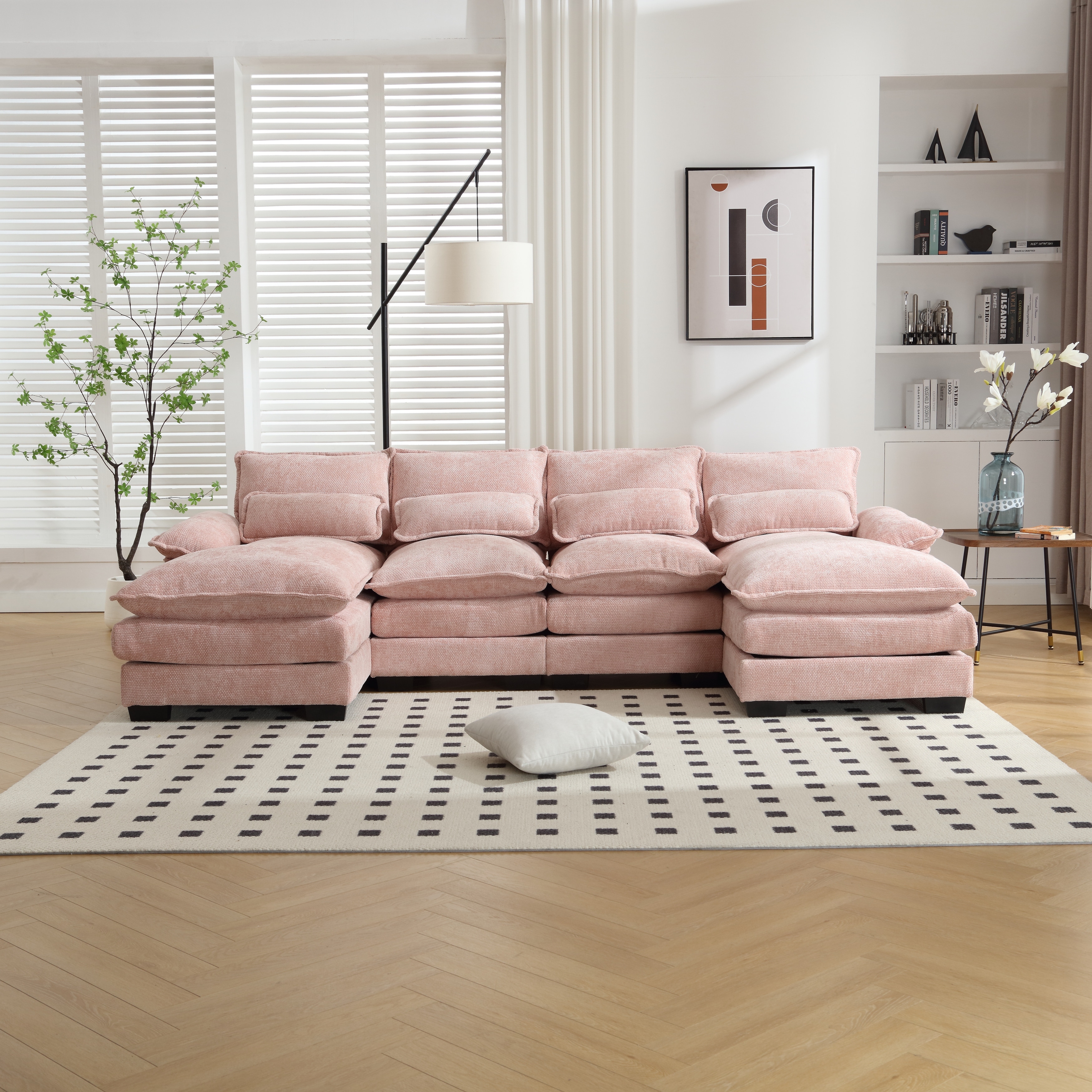 Pink chaise sofa store