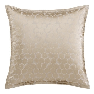 HiEnd Accents Honeycomb Light Gold Metallic Jacquard Euro Sham, 27" x ...