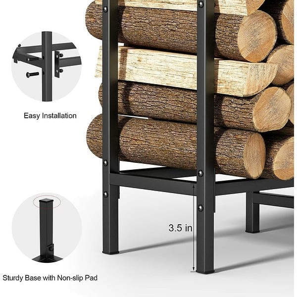 5ft Adjustable Heavy Duty Metal Firewood Rack - Bed Bath & Beyond ...