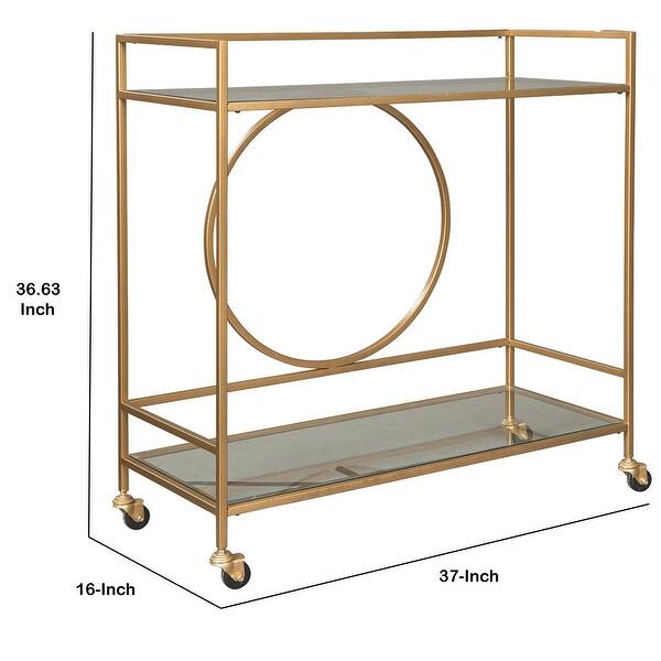 Metal Frame Bar Cart with 2 Mirrored Shelves, Antique Gold - Bed Bath ...